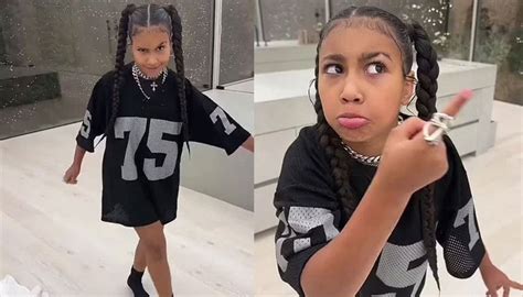 Kim Kanyes Daughter Wipes Off Spilt Drink With Her Socks In Tiktok Video