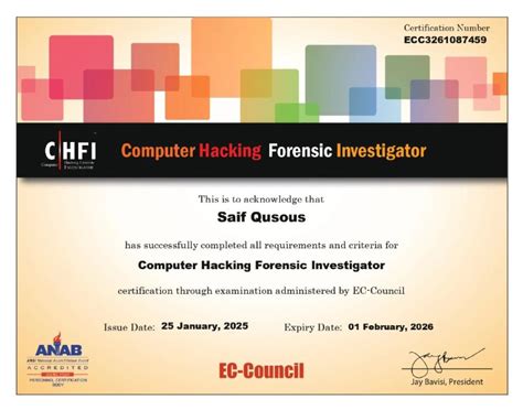 Chfi Cybersecurity Milestone Digitalforensics Continuouslearning Saif Qusous 61 Comments