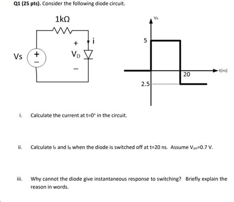 solved q1 25 pts consider the following diode circuit i