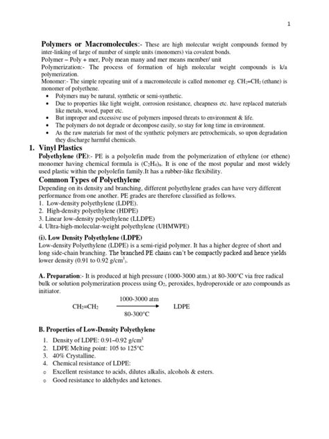 Unit Ii B Polymers Pdf Polyethylene Nylon