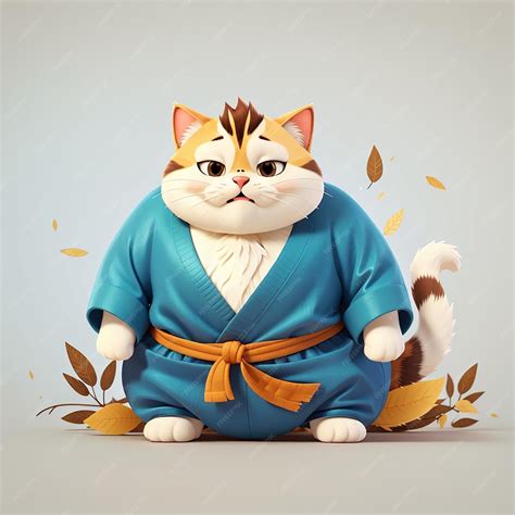 Premium Photo Musclebound Fun Cute Cat Sumo Wrestler Cartoon Vector