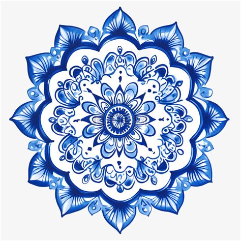 曼陀罗蓝色绘画素材图片免费下载 千库网