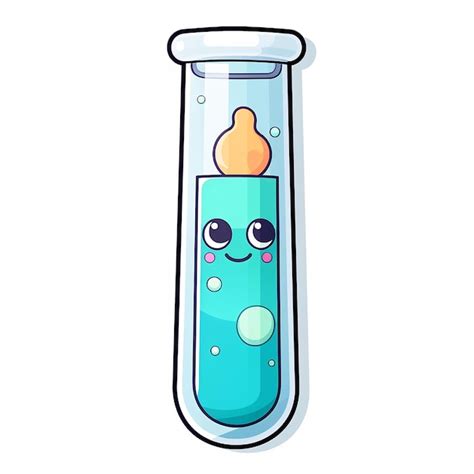 Cute Cartoon Test Tube Kawaii Chemistry Flask Cartoon Royalty Free