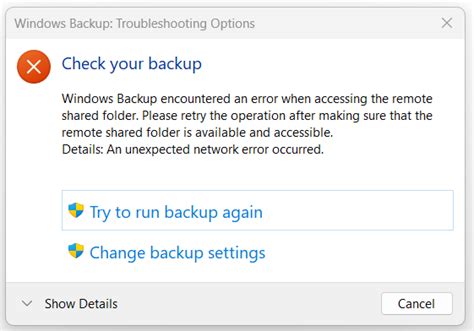 Unable To Perform Windows Backup On My Share Folder Runraid