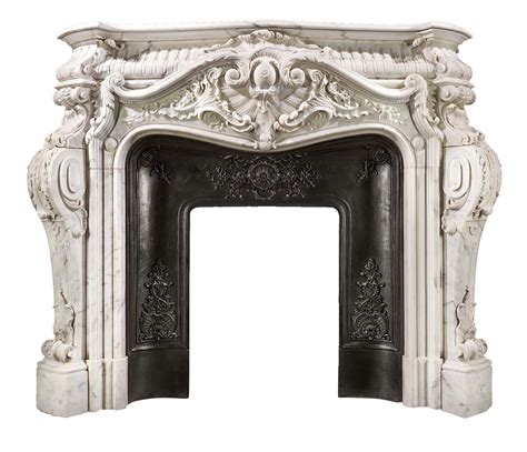 Custom Classical French Style White Marble Fireplace Surround Marble