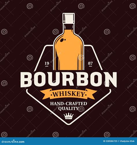Vector Bourbon Whiskey Vintage Logo Stock Vector Illustration Of
