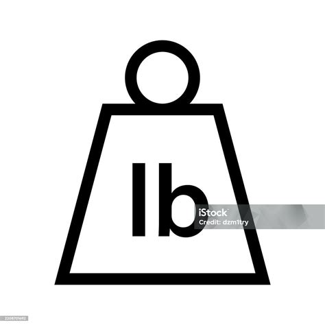 One Pound Weight Icon With Black Outline Stock Illustration Download