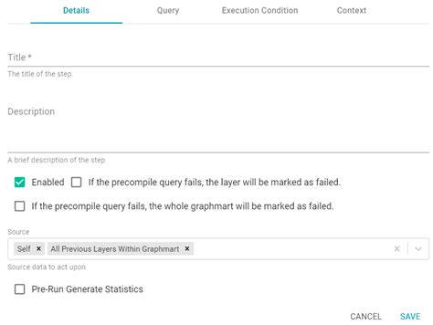 Configuring A Pre Compile Query Step