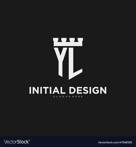 Initials Yl Logo Monogram With Shield Royalty Free Vector