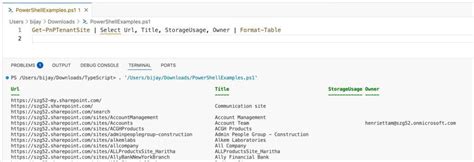 how to get sharepoint online site details using powershell