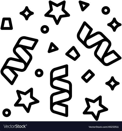 Confetti Clipart Black And White