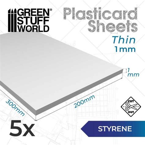 Styrene Sheets 1 Mm Pack X5