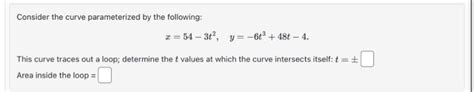 Solved Consider The Curve Parameterized By The Following Chegg