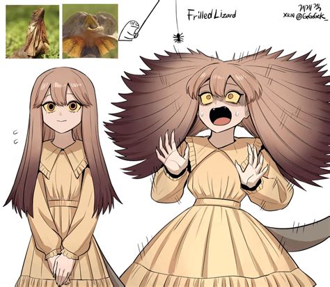 Frilled Lizard Original Drawn By Gegegekman Danbooru