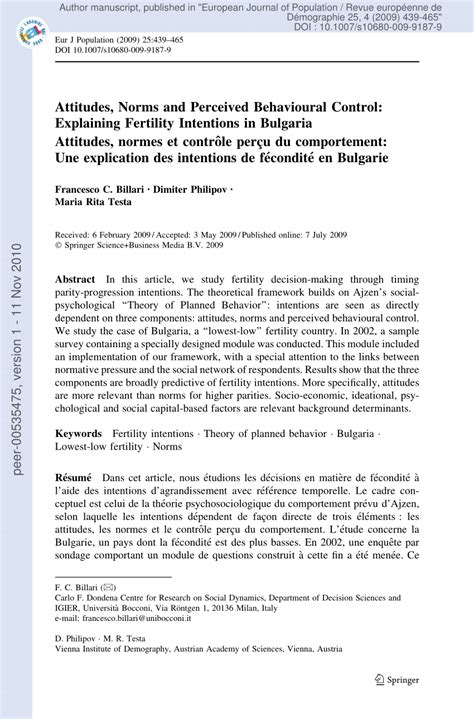 Pdf Attitudes Norms And Perceived Behavioural Control Explaining
