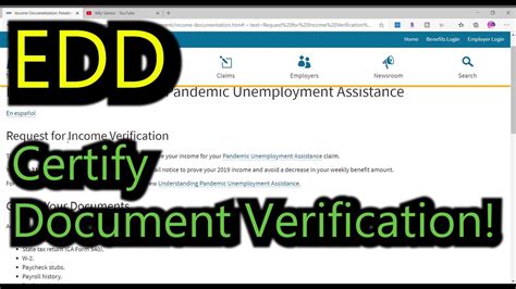Edd Apply Certify And Income Document Verification For Unemployment