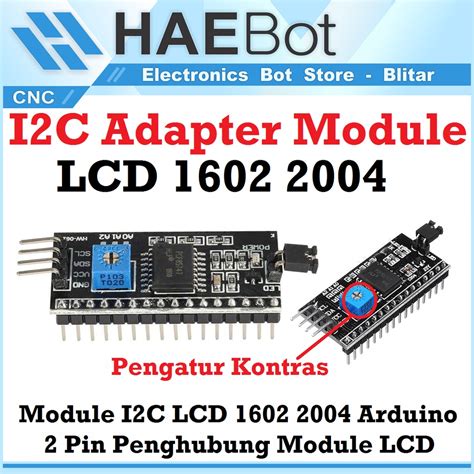 jual [haebot] i2c module modul adapter lcd 16x2 20x4 1602 2004 praktis