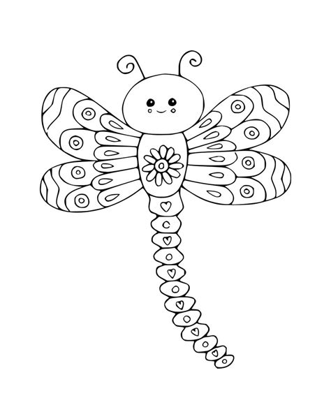 Karikatur Niedlich Libelle Zum Ausmalen Kostenlos Malvorlagen Und Ausmalbilder Zum Ausdrucken