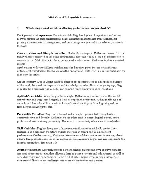 Case Note Pdf Sales Experience Case Note Pdf Sales Experience