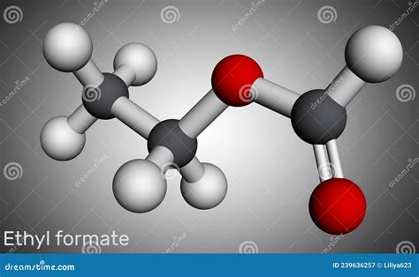 Ethyl Formate Ethyl Methanoate Molecule Skeletal Formula Cartoon