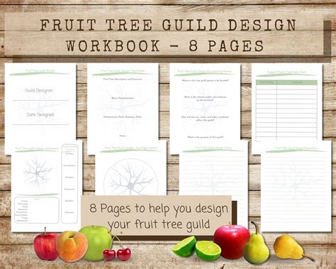 Printable Fruit Tree Guild Design Workbook Permaculture Tree Guild