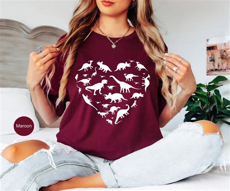 Heart Of Dinosaurs Dinosaurs Shirt Dinosaurs T Shirt For Women