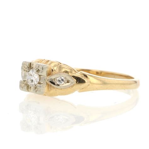 Vintage Yellow Gold Vintage Diamond Ring At Voiage Jewelry