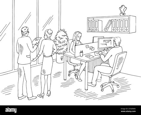 Work In Office Clipart Black
