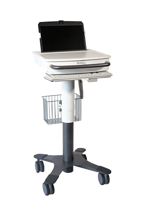 Rolling Computer Cart Lock Lorell Height Adjustable Mobile Desk