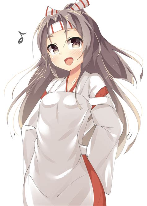 Safebooru 1girl Apron Brown Eyes Brown Hair Hachimaki Hair Ribbon