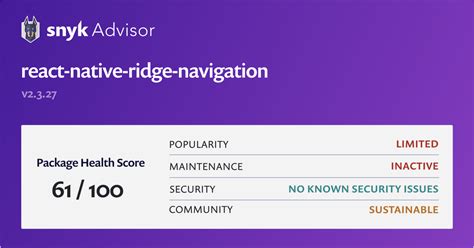 React Native Ridge Navigation Npm Package Snyk