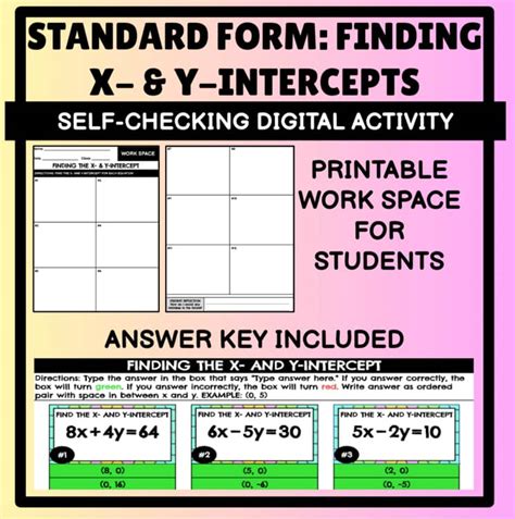 Finding X And Y Intercepts Of Linear Equation In Standard Form Digital