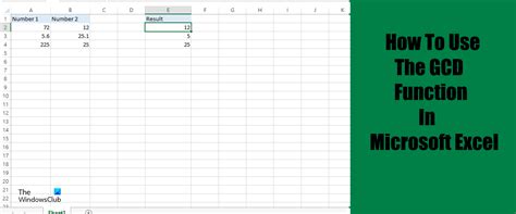 How To Use Excel Gcd Function