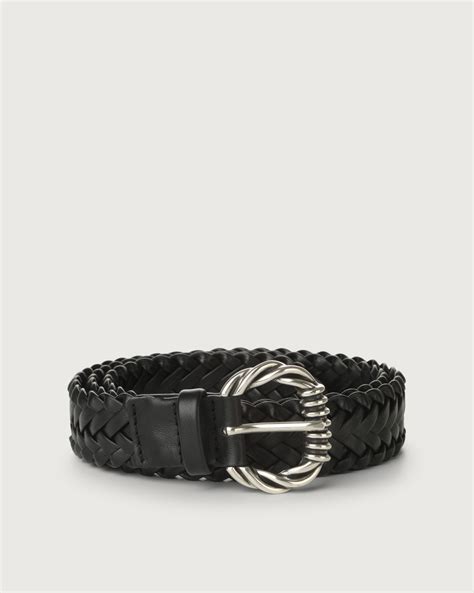 Orciani Cintura Madlen Intreccio In Pelle Colore Nero