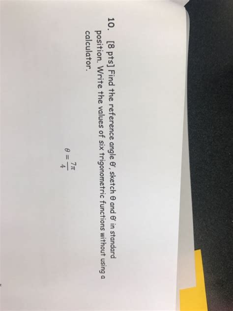 Solved Find The Reference Angle Theta Sketch Theta And Chegg Com