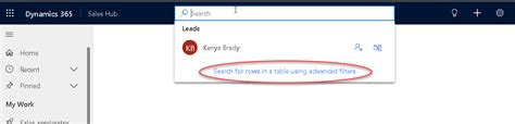 Entity Not Available In Modern Advanced Find