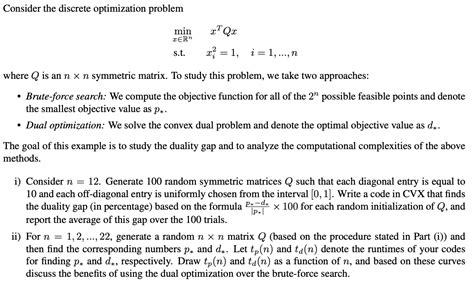 Consider The Discrete Optimization Problem Min Ber Xt