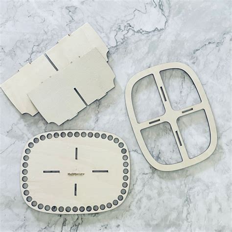 Wooden Organizer Bases Rectangle 8x6 Inches Mad4macrame