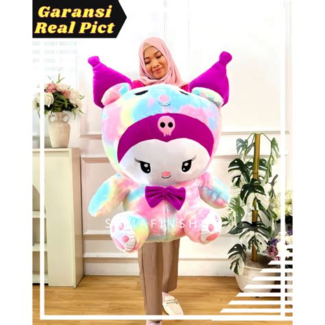 Jual Boneka Sanrio Cinamon Roll Kuromi Jumbo Besar Premium Bisa Bordir