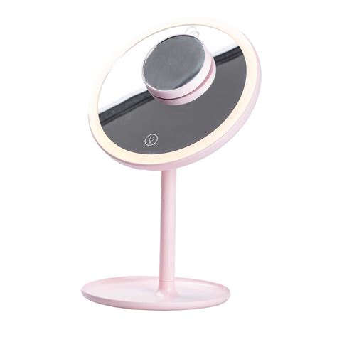 Косметичне дзеркало з Led підсвіткою та збільшенням рожевий купити оптом в Україні 🛒 Lugi