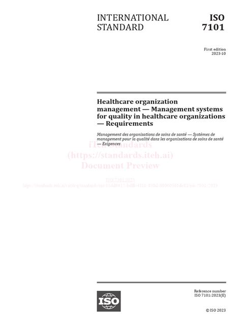 Iso 7101 2023 Pdf Health Care Health System
