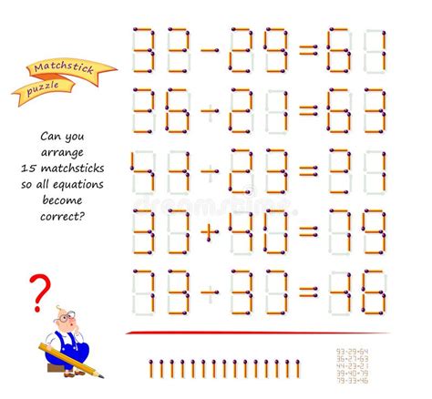 Logic Puzzle Game With Matches Can You Arrange 15 Matchsticks So All Equations Become Correct