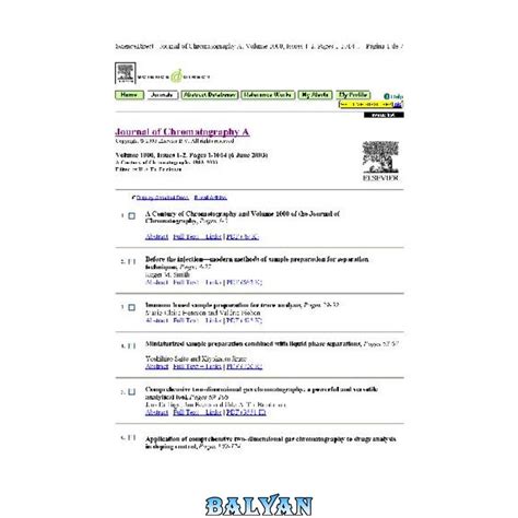 دانلود کتاب A Century Of Chromatography And Volume 1000 Of The Journal Of Chromatography بلیان