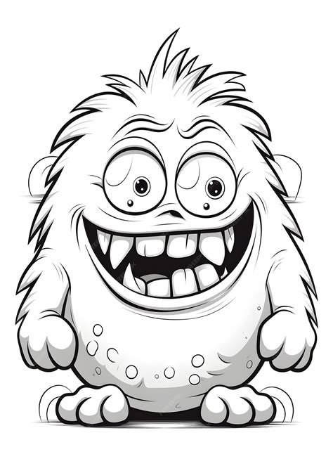 몬스터 컬러링 페이지 몬스터 캐릭터 라인 아트 컬러링페이지 괴물 아웃라인 드로잉 컬러링 피지 몬스터 콜러링 북 Ai 생성 프리미엄 Ai 생성 이미지