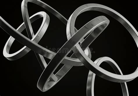 Interlocking Metallic Rings Create A Complex Intertwining Structure