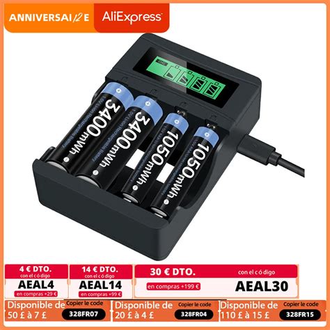 15v Aa 배터리 충전기 Lcd 디스플레이 스마트 및 Led 충전기 15v 리튬 이온 충전식 배터리 Aaa에 적합충전기 Aliexpress