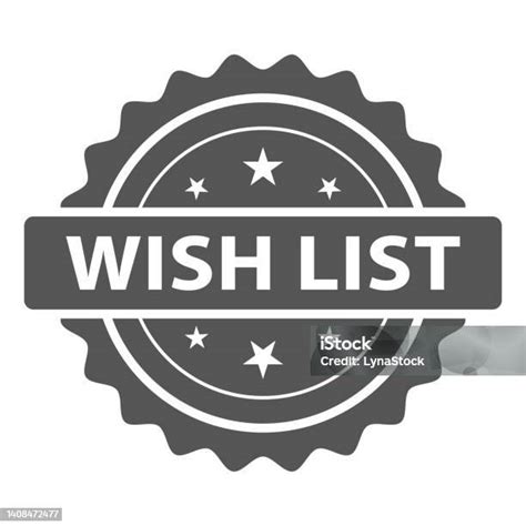 Wish List Stamp Seal Vector Badge Icon Template Illustration Isolated