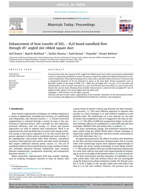 pdf enhancement of heat transfer of sio2 h2o based nanofluid flow