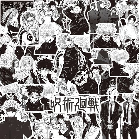 103065 Uds Pegatinas De Anime Jujutsu Kaisen Blanco Y Negro