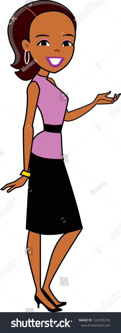 Cartoon Woman Clip Art Retro Style Drawing Stock Vector Royalty Free